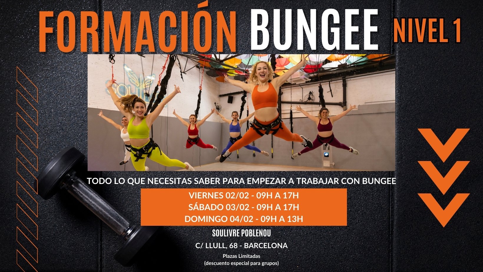 Clases de Bungee Up, Danza Vertical, Power Jumping, FitDance, Pilates ...